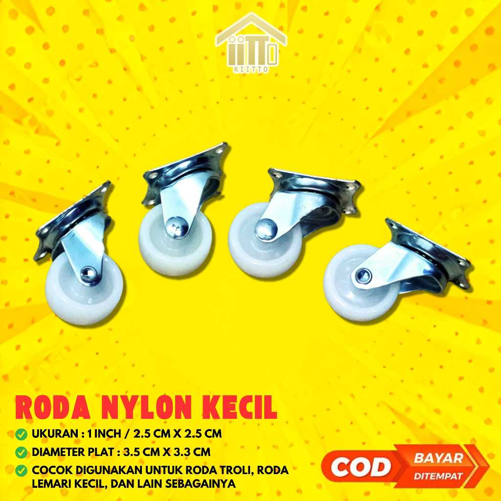 Jual RODA NILON 1 INCH RUSH SIZE 25 MM ( JUAL 1 SET = 4 PCS ) / RODA ...
