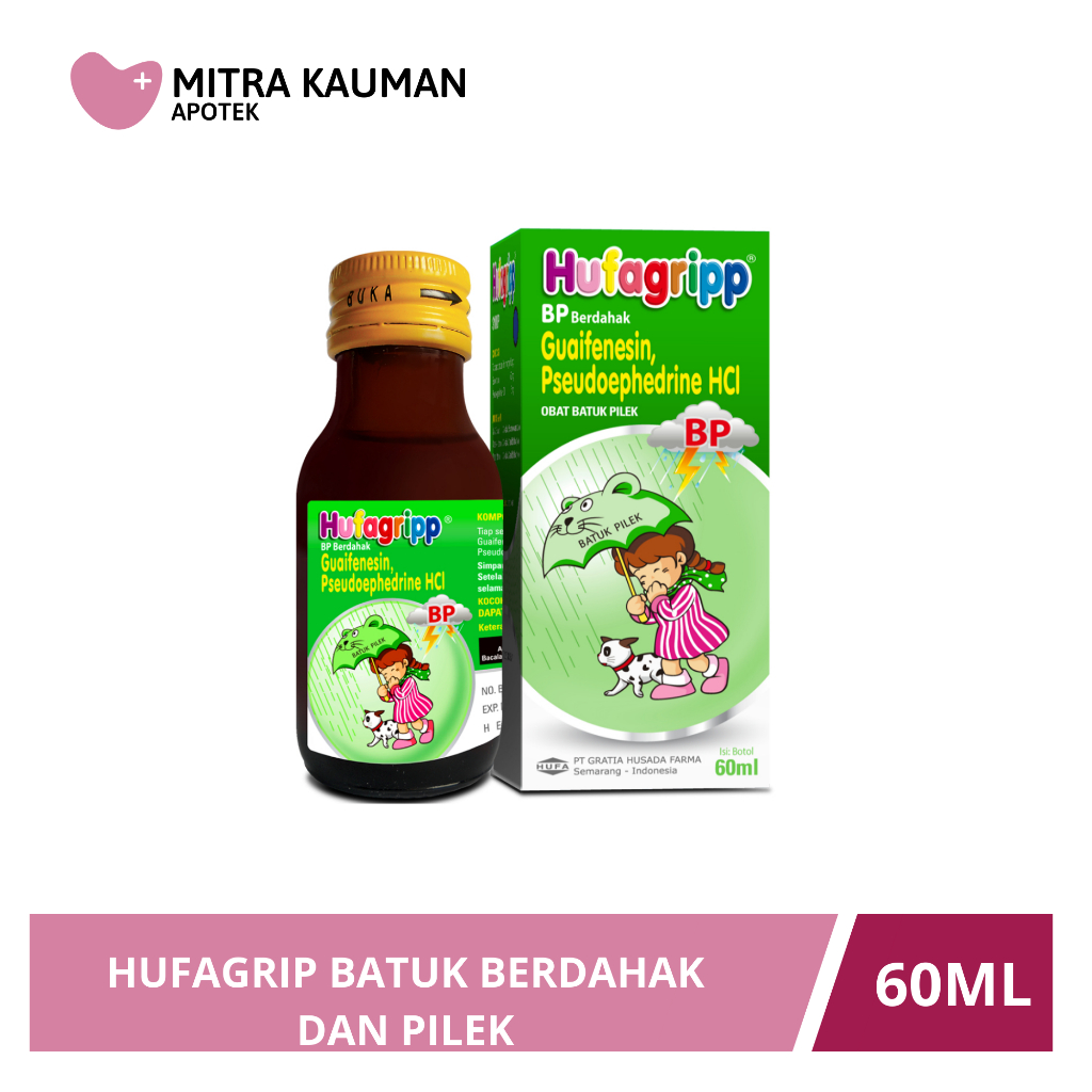 Jual HUFAGRIPP BP Berdahak Sirup 60ml (Hijau) - Sirup Untuk Batuk ...