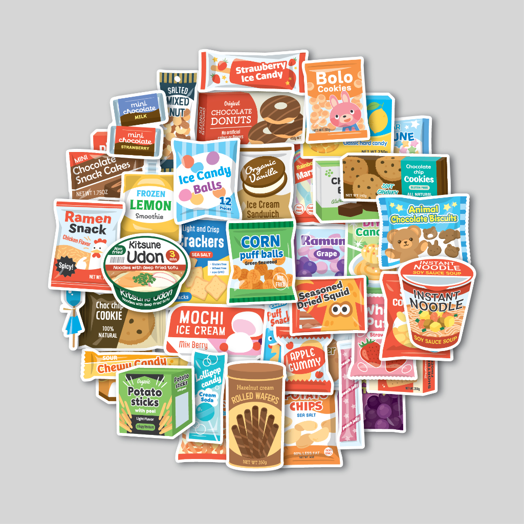 Jual STICKER PACK SNACK TIME | STICKER TUMBLER | STIKER LAPTOP KOPER ...