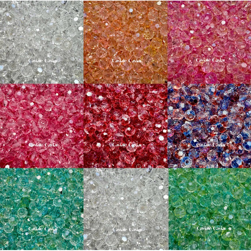 Jual 15gr 30gr 6mm Glass Beads Bulat Segi Gradient Color | Manik Bicone ...