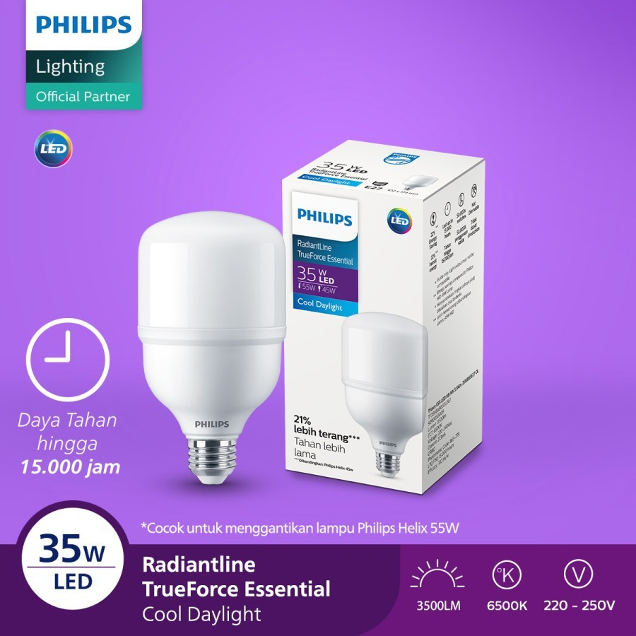 Jual PHILIPS Lampu LED 35 Watt 35w RadiantLine TrueForce Essential E27 - Putih 6500K | Shopee ...