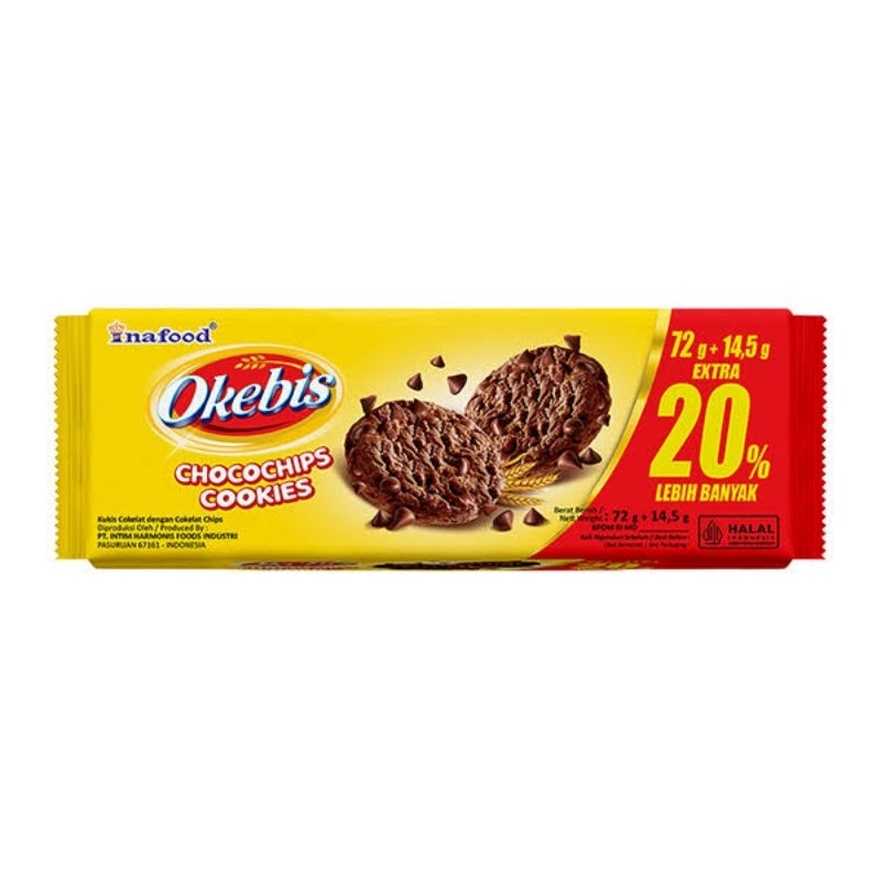 Jual BISKUIT INAFOOD OKEBIS CHOCOCHIPS COOKIES NETTO 75 GR | Shopee ...