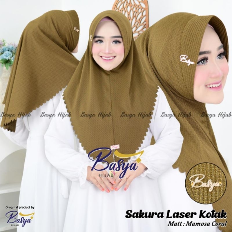 Jual ** Basya Hijab ** Bergo Sakura Laser Kotak Original Basya Hijab ...
