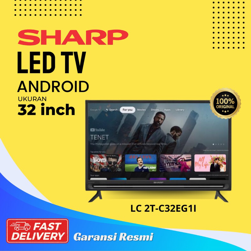 Jual LED TV SHARP 2T-C32EG1I TV Android 32 INCH | Shopee Indonesia