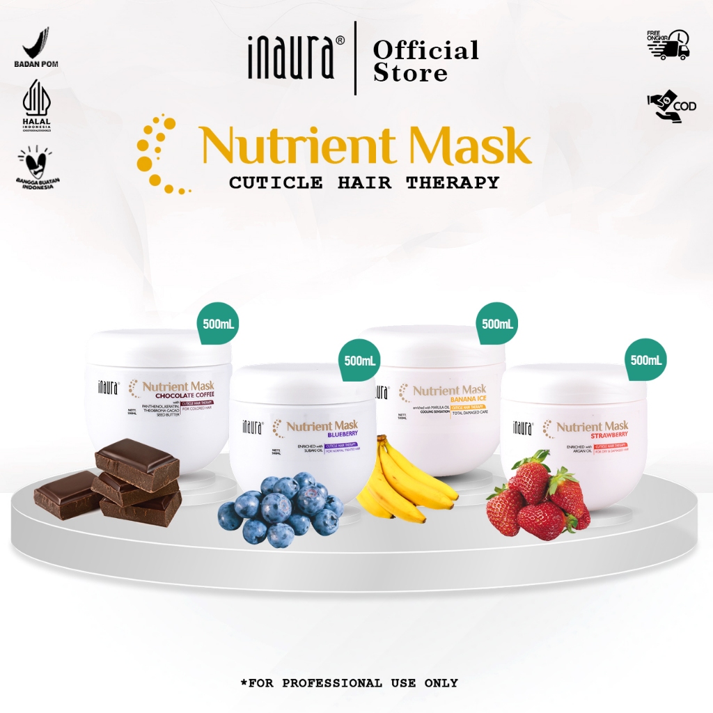 Jual Inaura Nutrient Mask Cuticle hair therapy Series (Blueberry ...