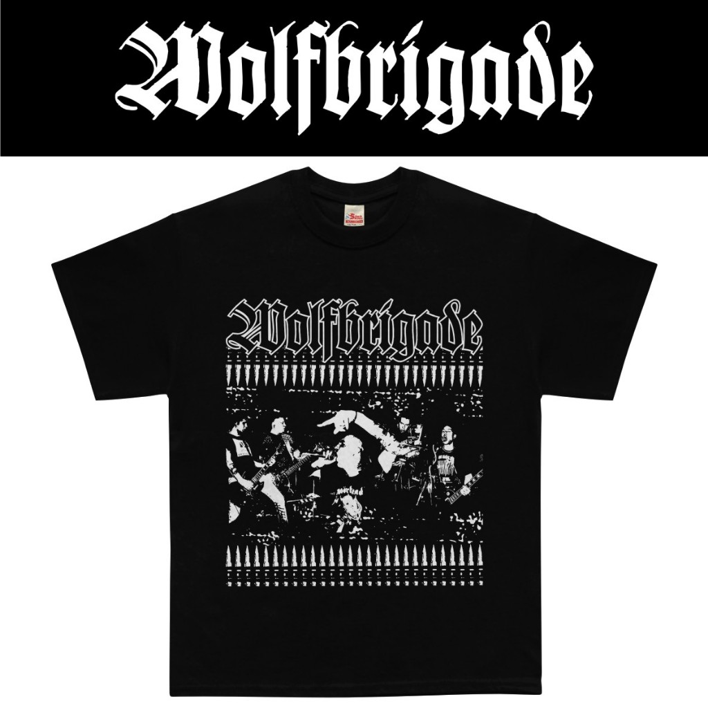 Jual Kaos band WOLFBRIGADE Bahan heavy cotton 16s dengan Sablon manual tinta plastisol | Shopee ...