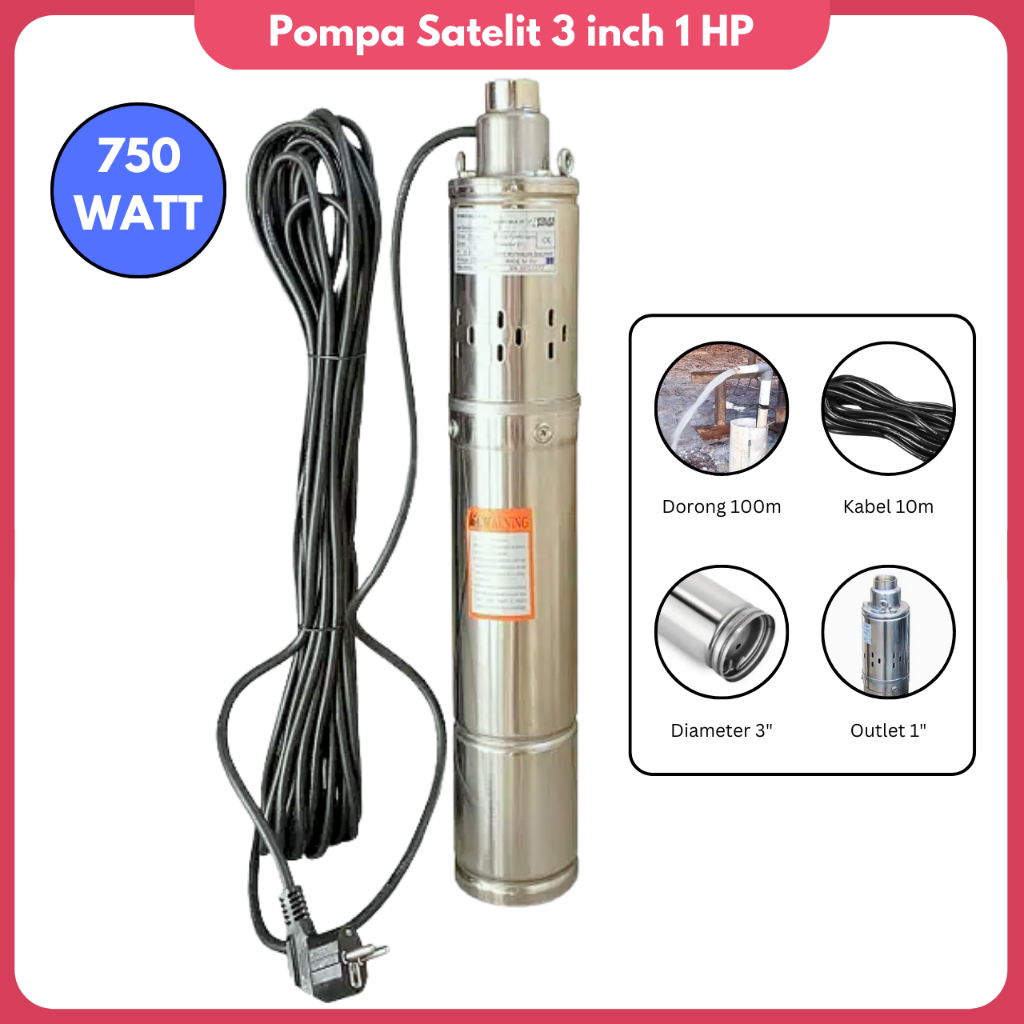 Jual Pompa Satelit Sibel 3" Inch 100 meter Pompa Rendam Sumur Tanam ...