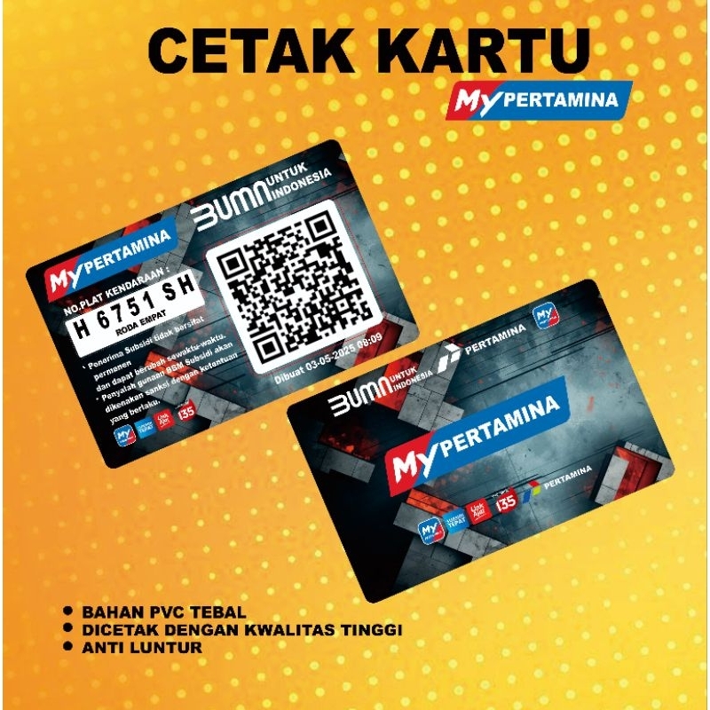 Jual Kartu my pertamina Bahan PVC Card Sehari jadi Tebal | Shopee Indonesia