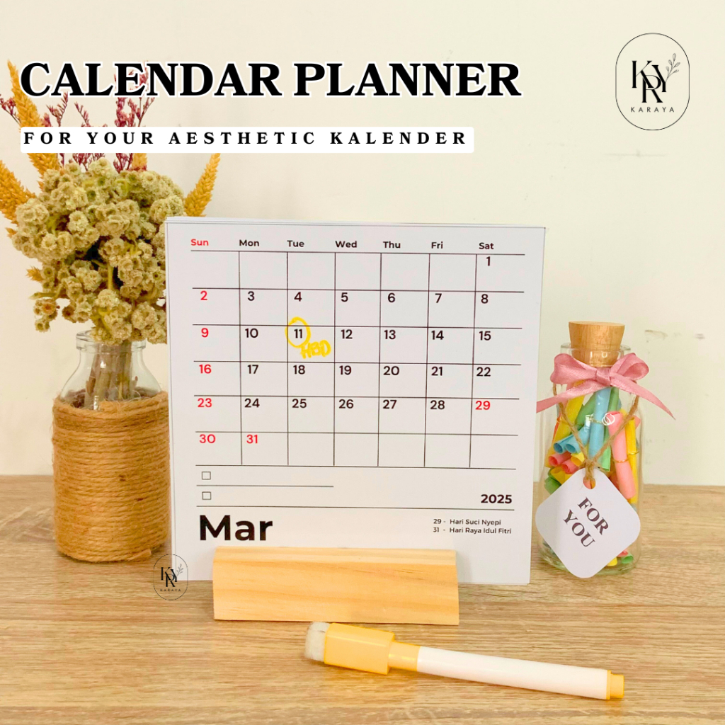 Jual Kalender Meja Calendar Planner Kalender Duduk Karaya Kreatif ...