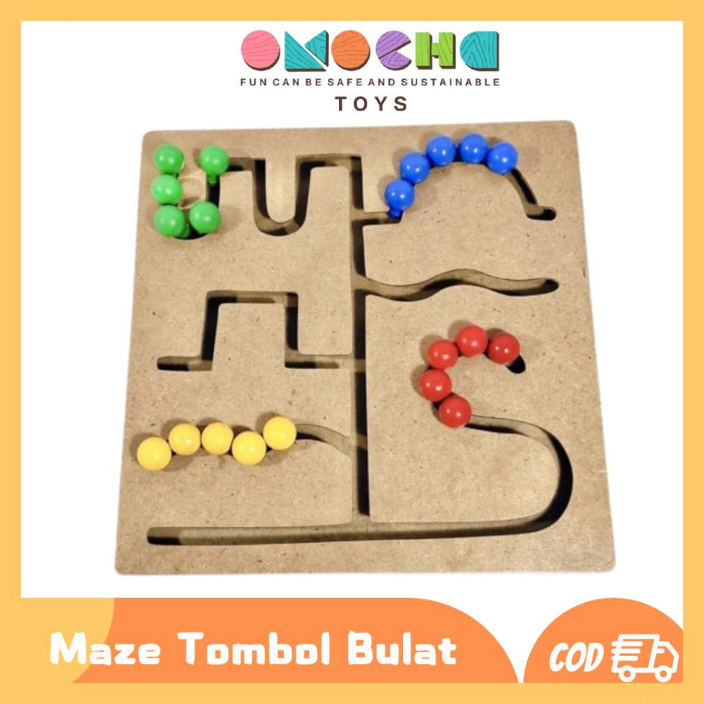 Jual Omocha Toys - Maze Tombol Bulat Mainan Puzzle Maze Kayu Edukasi ...