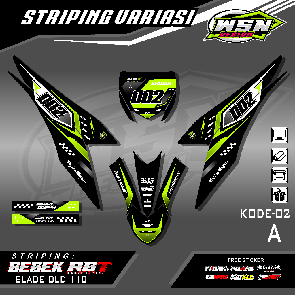 Jual Sticker Striping MOTOR SILUMAN BLADE OLD 110 RBT BEBEK MODIF ...