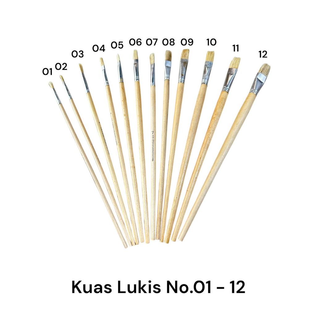 Jual Kuas Lukis Putih No 01 - 12 ETERNA KUAS LUKIS GAGANG KAYU ETERNA ...