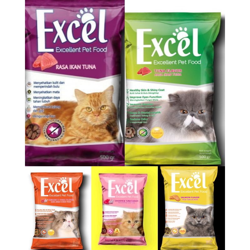 Jual Excel Cat Food Makanan Kucing KITTEN And ADULT 1Kilo | Shopee ...
