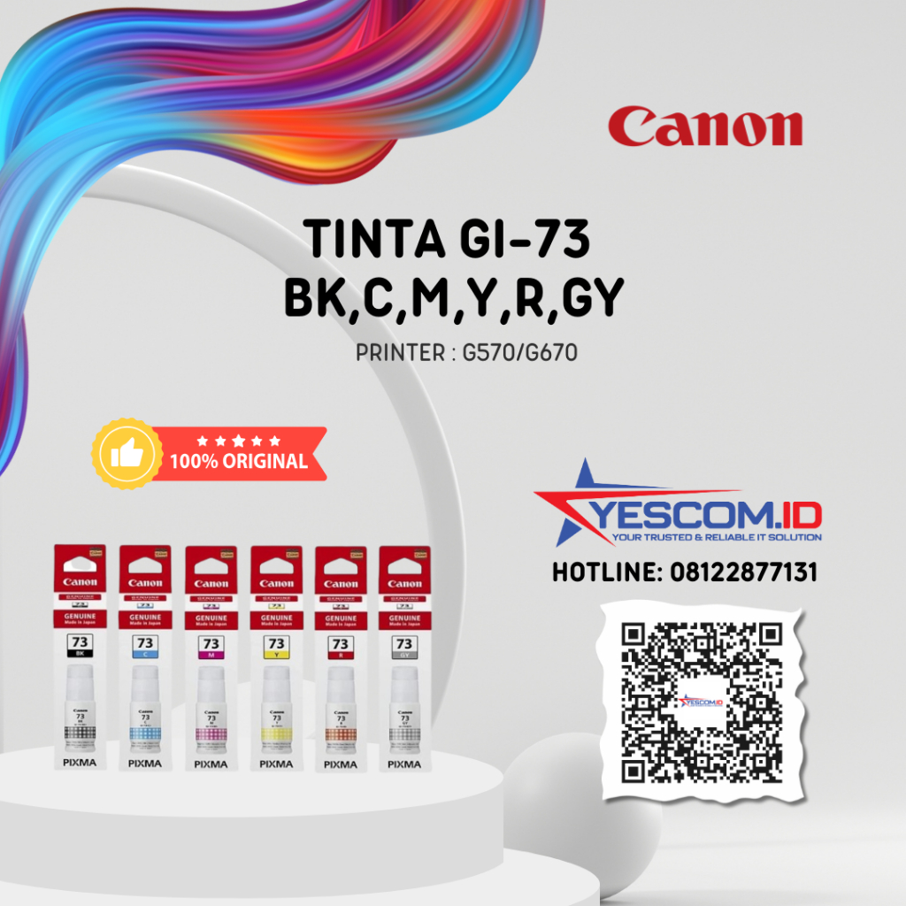 Jual TINTA CANON GI-73 (BLACK, CYAN, MAGENTA, YELLOW, RED, GREY) | Shopee Indonesia