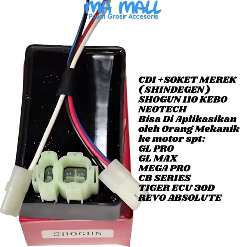 Jual CDI + Soket Socket Shogun 110 Kebo Neotech Shindegen GL Pro Max ...