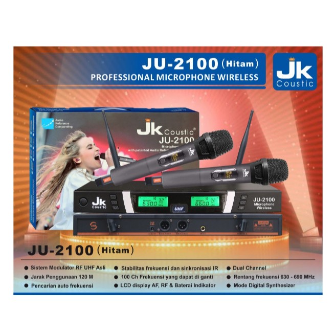 Jual Microphone JU2100 JK Coustic Mic Wireless Original Varian Warna ...
