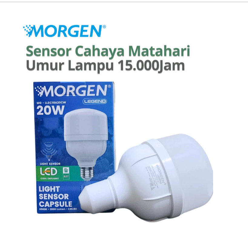 Jual Lampu LED Sensor Cahaya Matahari 11W 20W Morgen Otomatis Malam ...