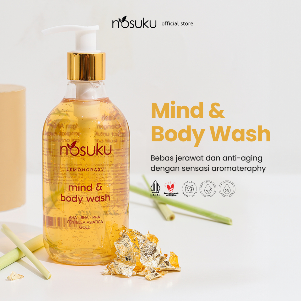 Jual NOSUKU Mind and Body Wash Lemongrass CICA Gold - Sabun Mandi ...