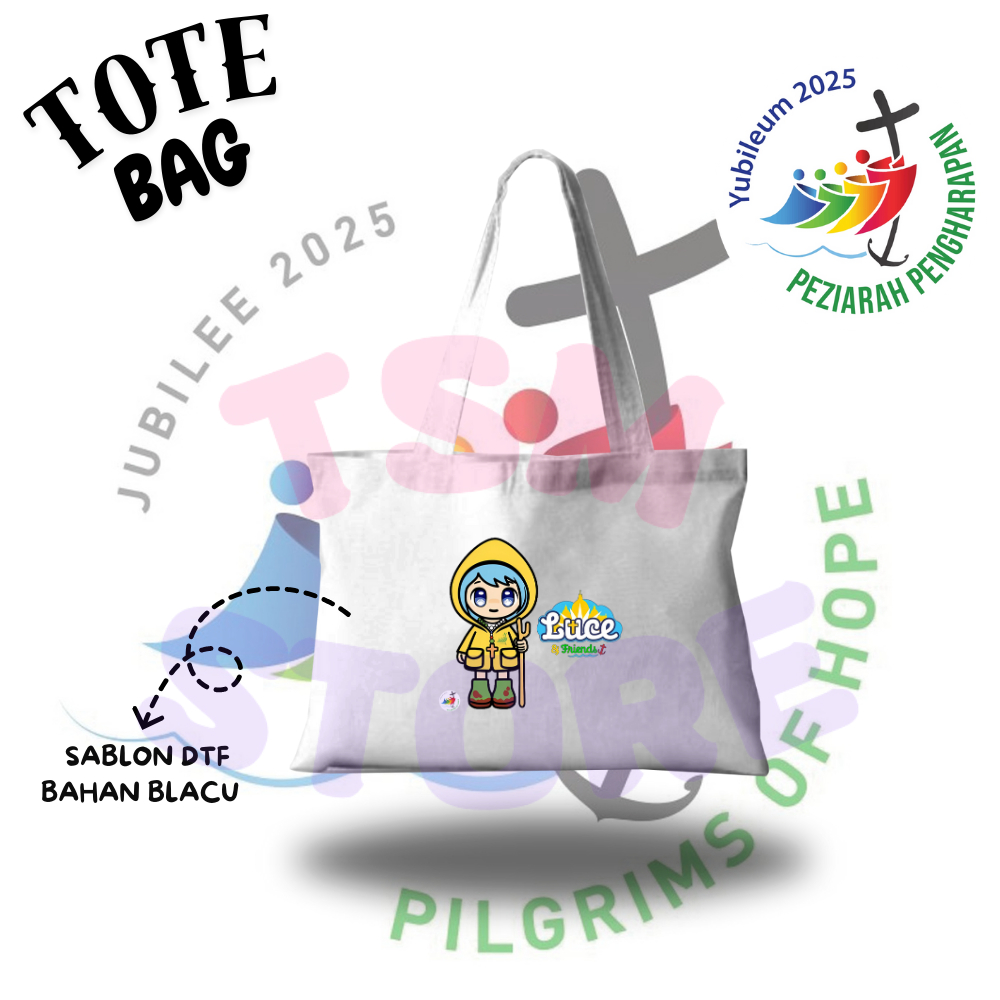 Jual TOTE BAG BLACU LUCE MASKOT VATICAN YUBILEUM 2025 | Shopee Indonesia