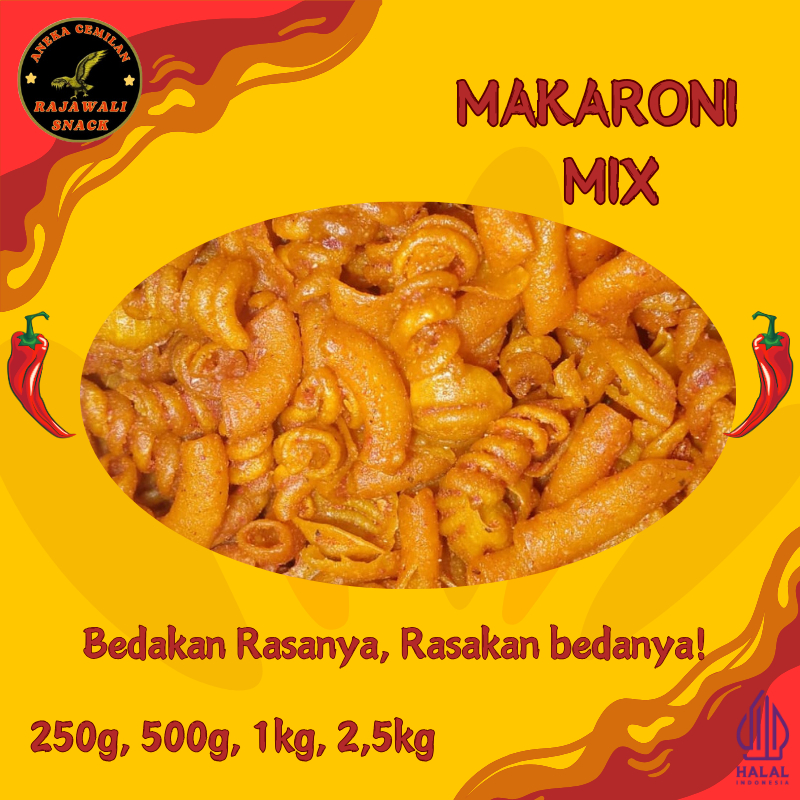 Jual Makaroni Mix Pedas Daun Jeruk 1kg Rajawali Snack | Shopee Indonesia