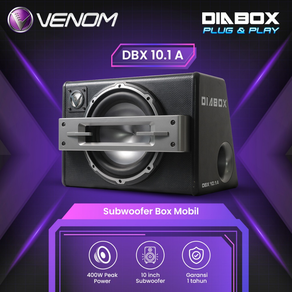 Jual Venom Diabox Series DBX 10.1 A Subwoofer Box Bagasi Mobil Aktif Plug and Play | Shopee ...