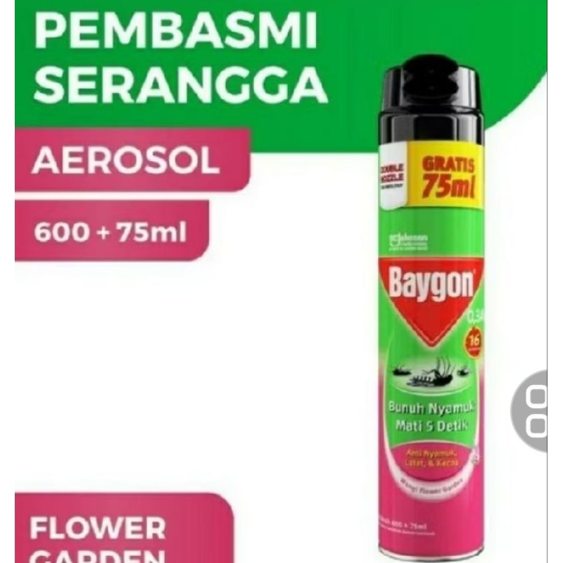 Jual Baygon Semprot Aerosol Flower Garden 600ml + 75ml x 3 pcs | Shopee ...