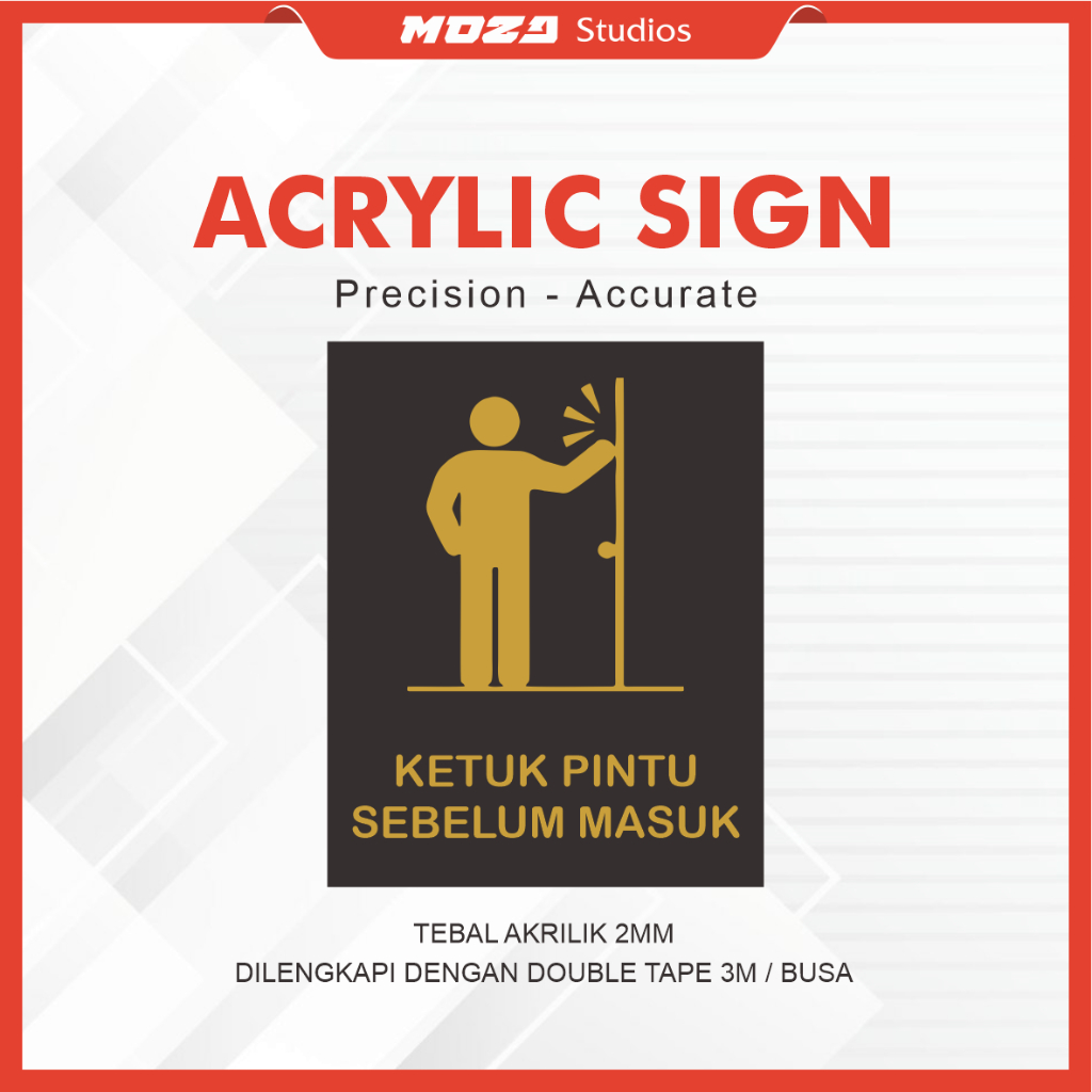 Jual KETUK PINTU SEBELUM MASUK - Papan Label Akrilik - Acrylic Sign ...