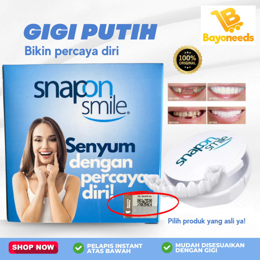 Jual Snap On Smile 100% ORIGINAL Authentic Perawatan Kesehatan Gigi Palsu Renggang Snapon Smile ...