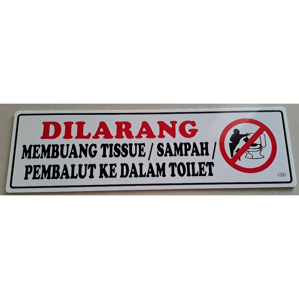 Jual Label Acrylic Besar / Label Akrilik Besar 9x30cm - Dilarang ...