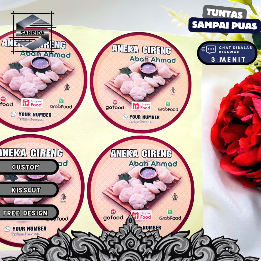 Jual 5-8 Sanrida Stiker Chromo Umkm Cireng Cilok Cibay Sticker Bentuk ...