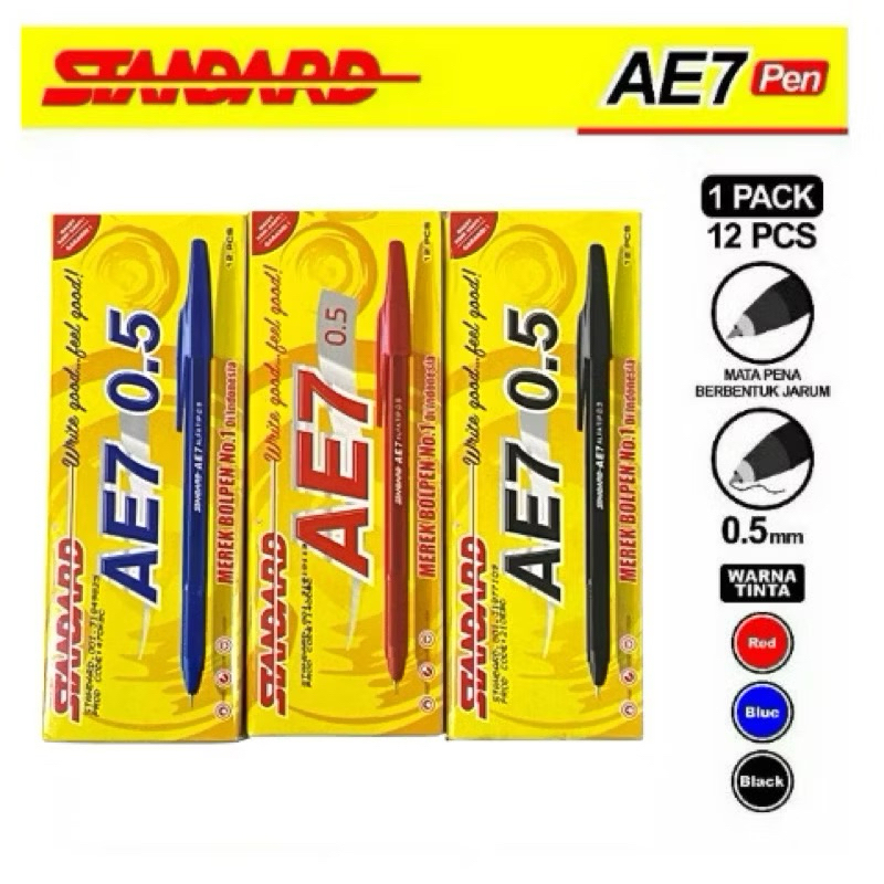 Jual Pulpen Standard AE7 0,5 12 pcs ( 1 Lusin ) | Shopee Indonesia