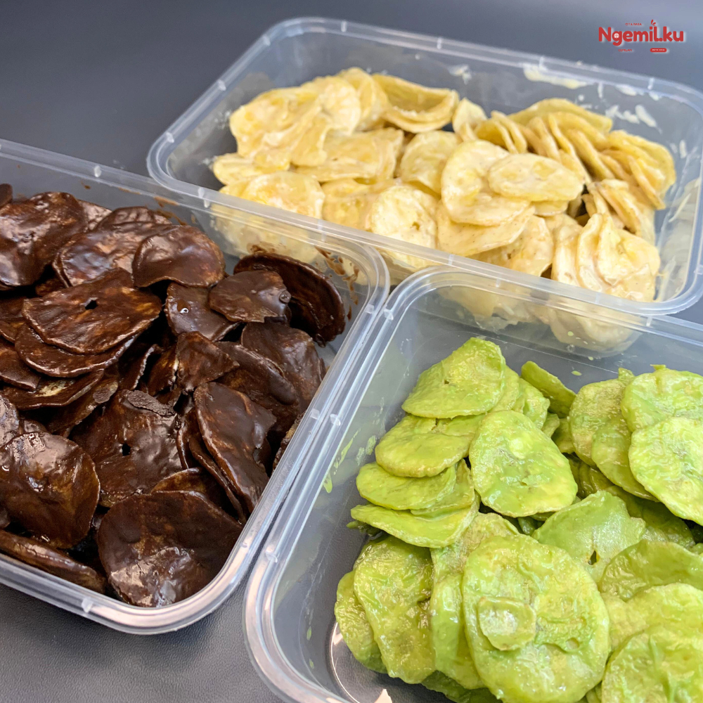 Jual Kripik Pisang Coklat Tiramisu Matcha Strawberry Lumer 150gr ...