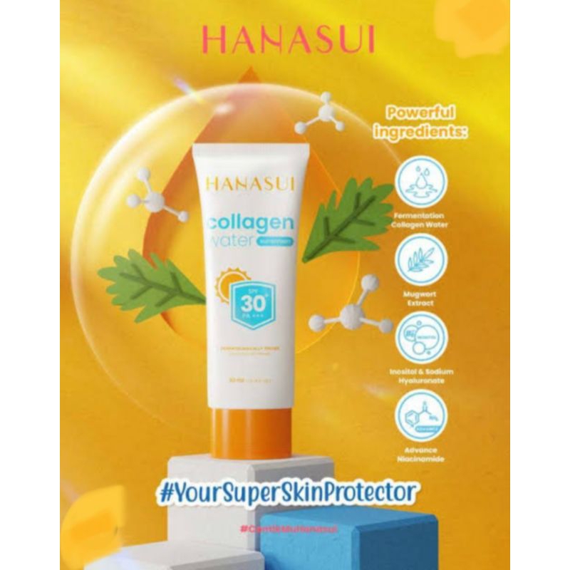 Jual Hanasui collagen water sunscreen spf30+PA+++ | Shopee Indonesia