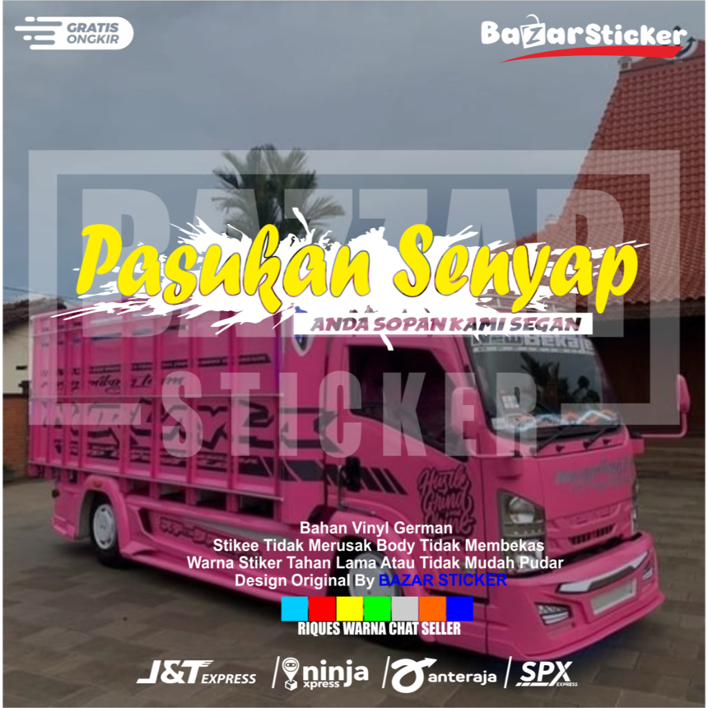 Jual stiker kaca kata kata pasukan senyap sticker variasi kaca mobil ...