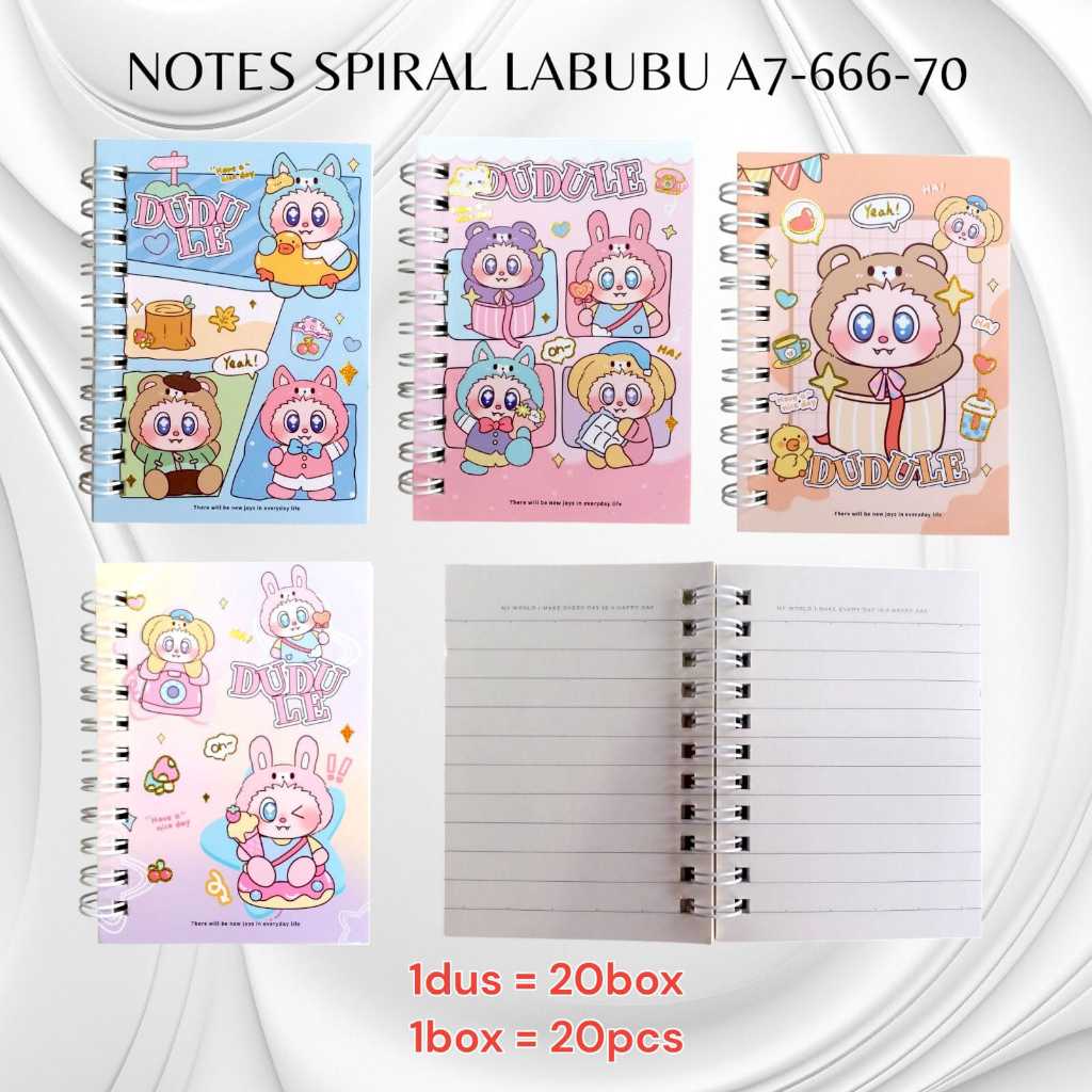 Jual NOTES SPIRAL / BUKU DIARY KECIL / NOTE BOOK A7 LABUBU /BUKU KECIL ...