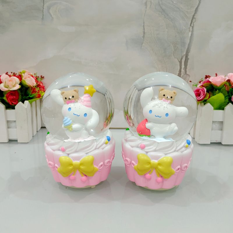 Jual Snowball / Pajangan Bola Kaca Music Box Salju + Lampu Cinnamoroll ...