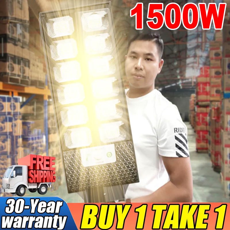 Jual Buy 1 Free 1 Lampu surya 1500W Lampu Jalan Tenaga Surya Lampu ...