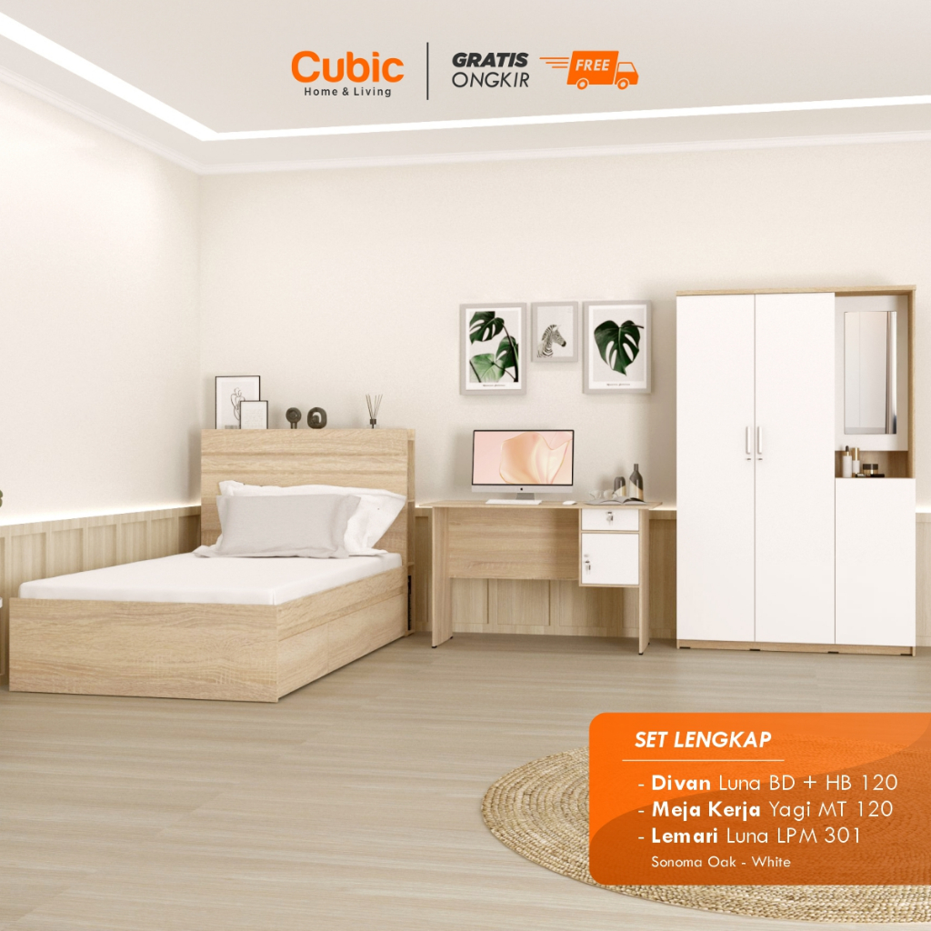 Jual Cubic Set Kamar Tidur / Paket Kamar Gold 1 / LUNA HBD 120 + LUNA ...