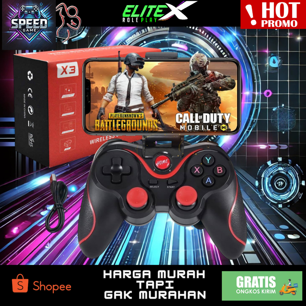 Jual Stik Stick Gamepad Android Bluetooth Wireless X3 IOS Windows ...