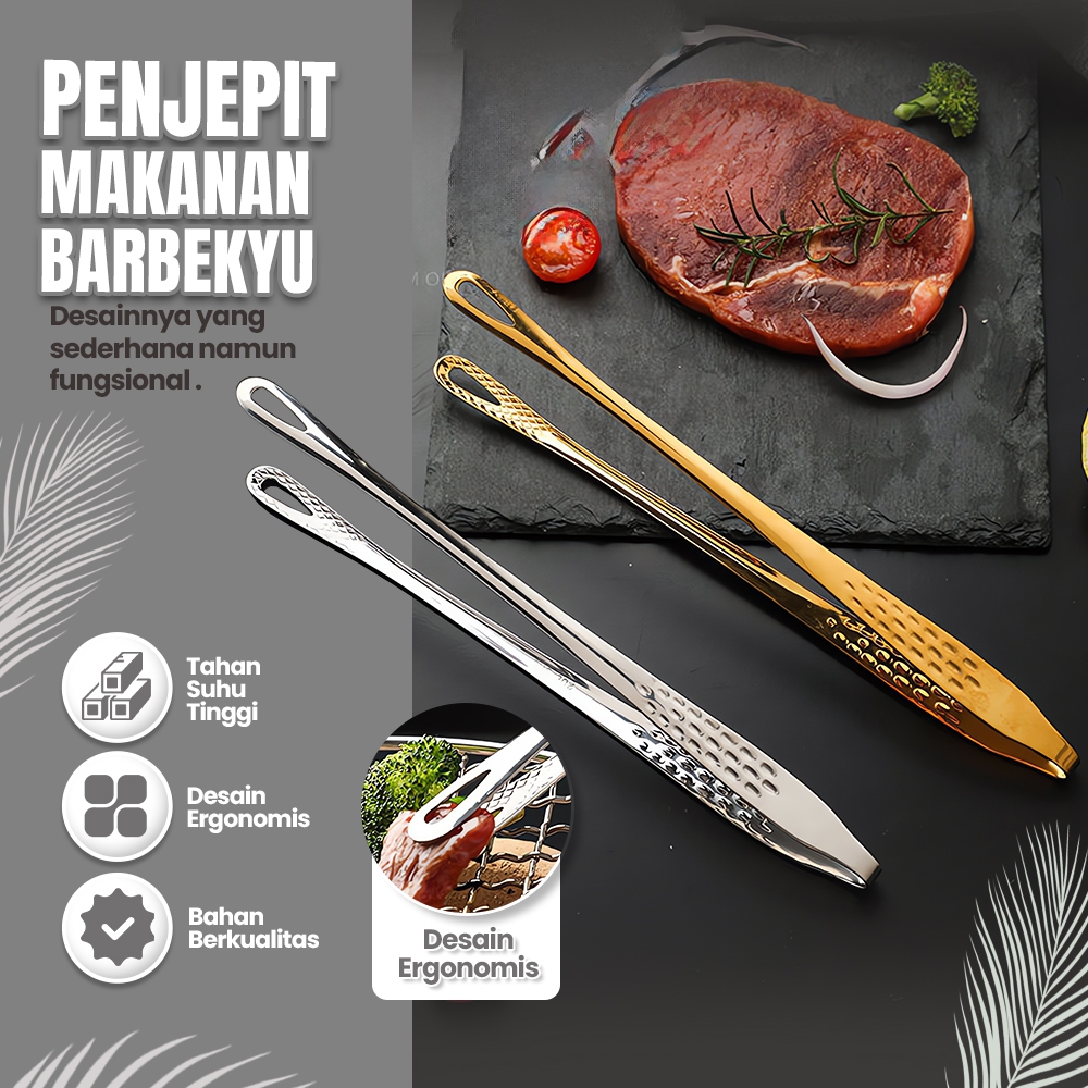 Jual Alat Penjepit Makanan Tahan Panas Klip Pemanggang Daging Korean ...