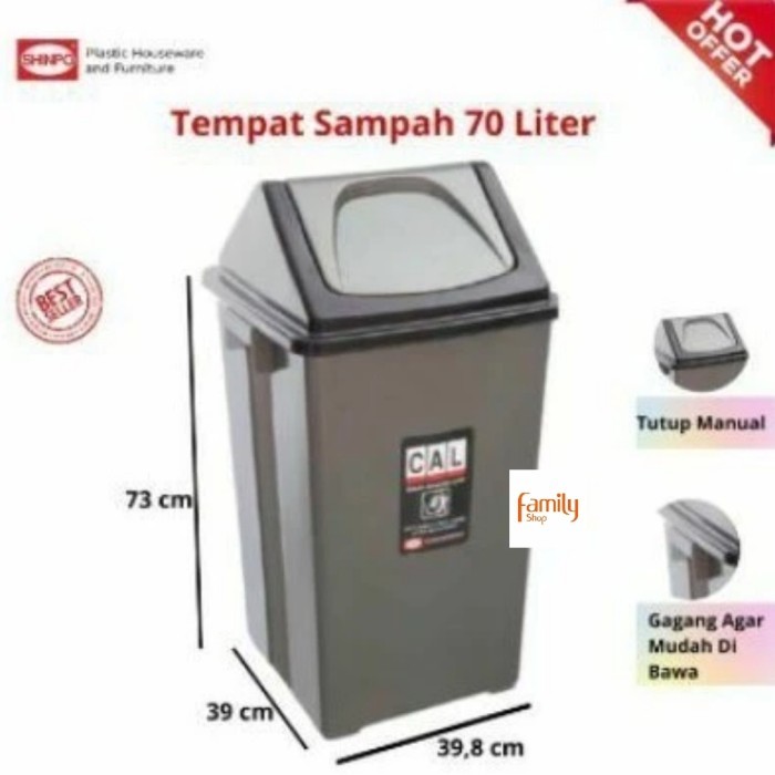 Jual Tempat Sampah Tong Besar Shinpo 70 Liter SIP 870 ( Swing ) | Shopee Indonesia