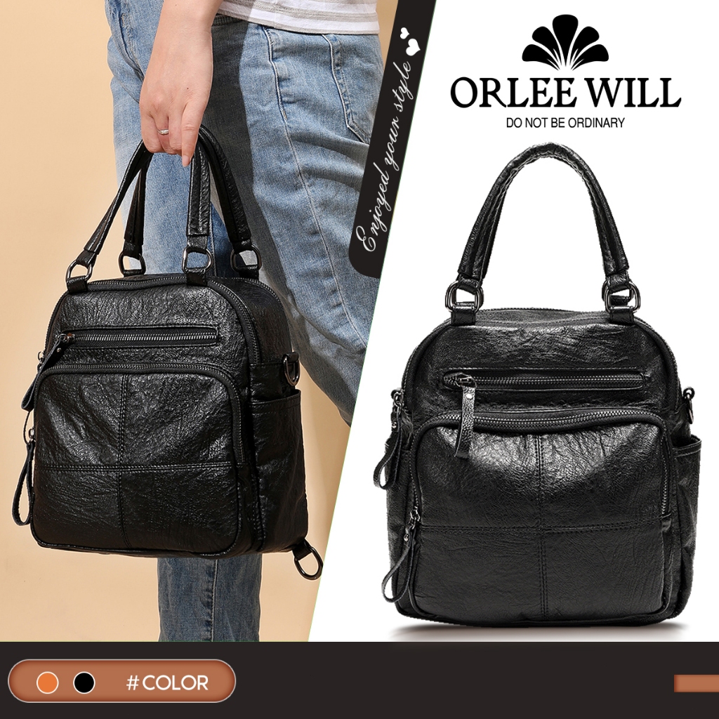 Jual ORLEE WILL Ransel Wanita Kulit Asli 4 IN 1 | Shopee Indonesia