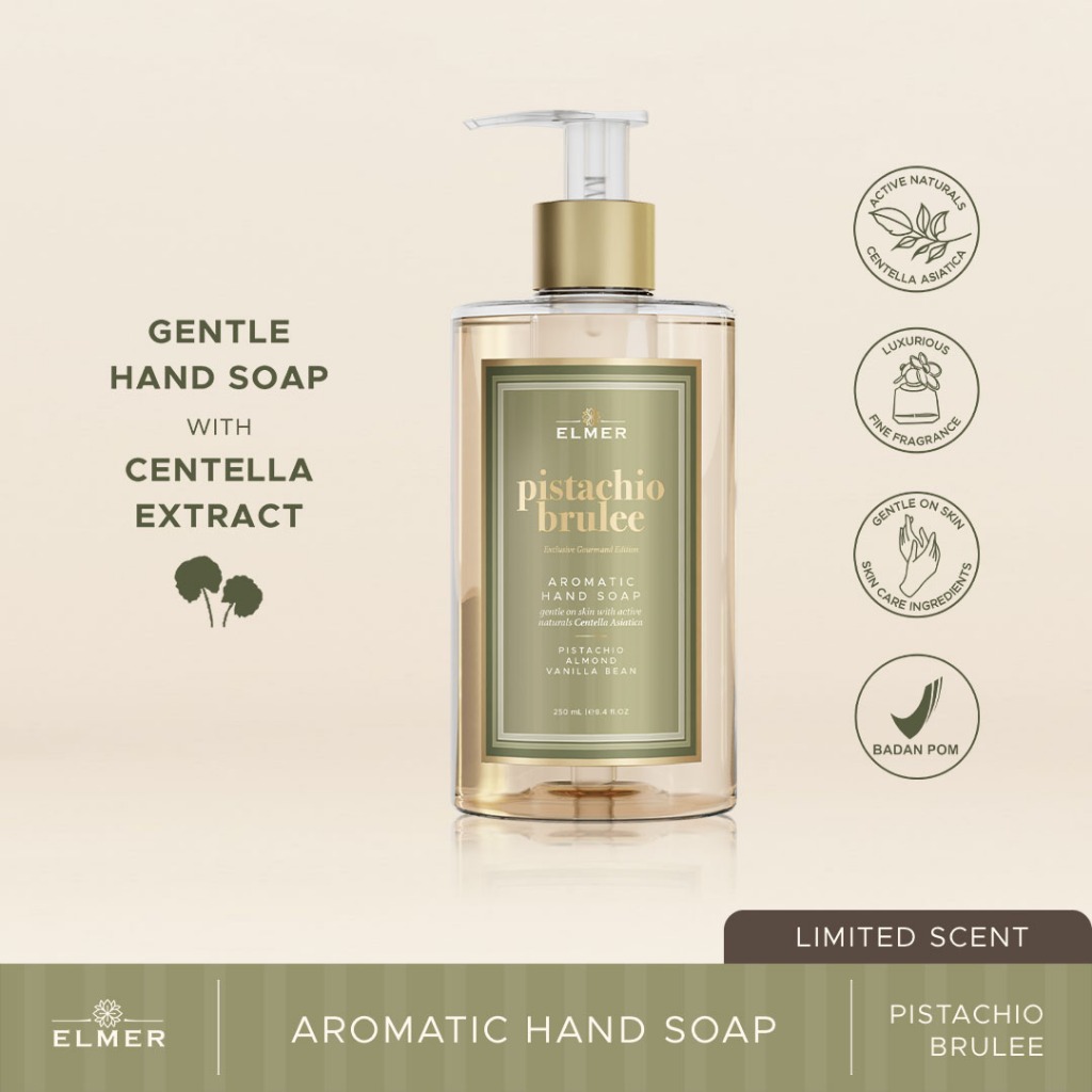 Jual ELMER Pistachio Brulee Hand Soap 250ml Gel Aromatic Antibacterial Sabun Cuci Tangan Anti ...