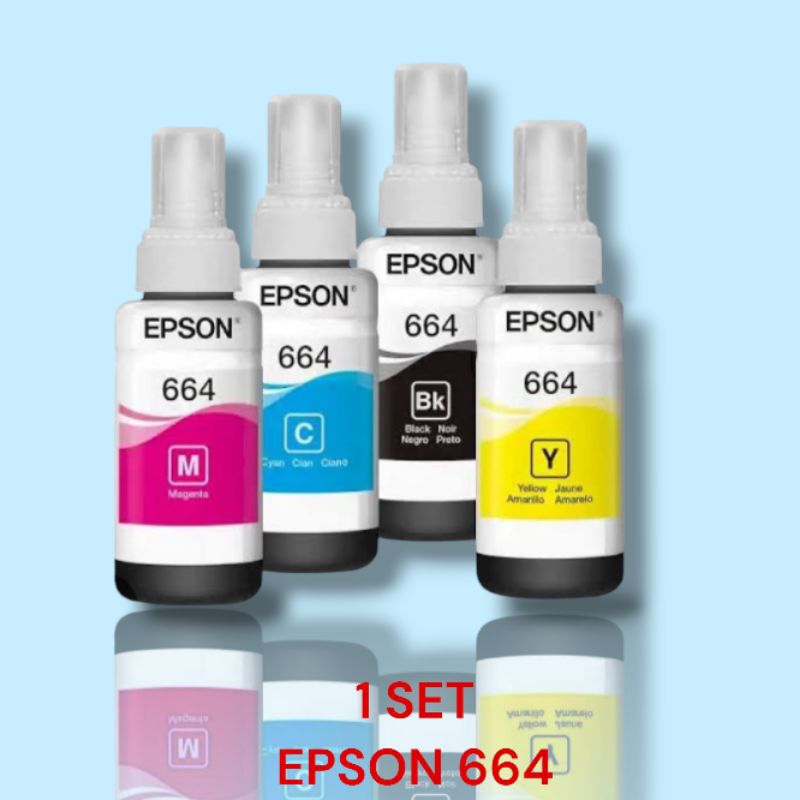 Jual TINTA EPSON 664 ORIGINAL 1 SET L110/L120/L210/L220/L360 | Shopee Indonesia