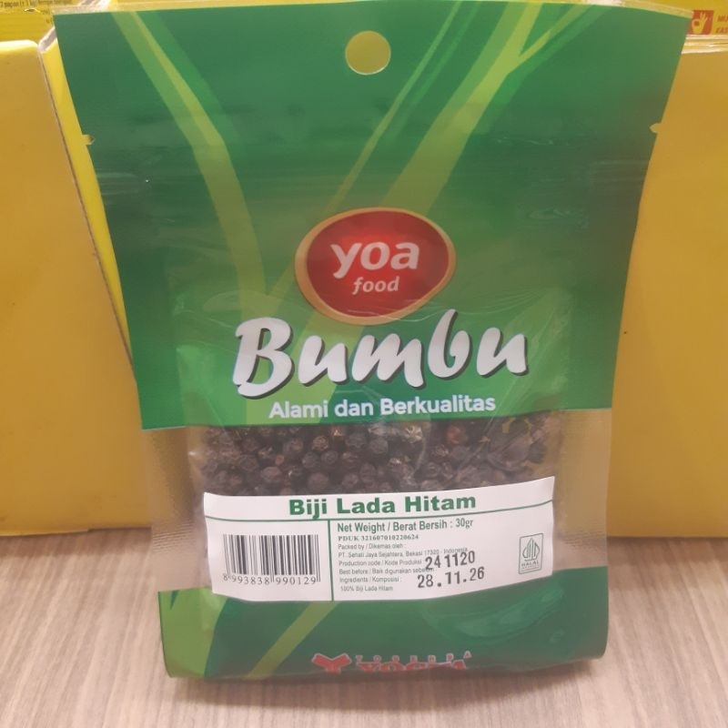 Jual Produk Supermarket _ Yoa Lada Hitam Biji 30 gram Black Peppercorns ...