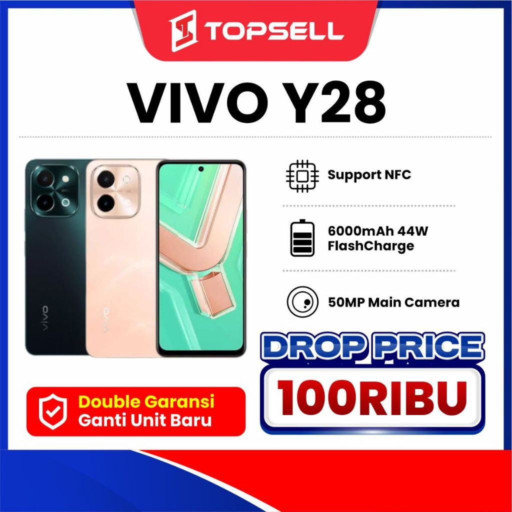 Jual Vivo Y28 8+128GB & 8+256GB [+8GB Extended RAM] Original Garansi Resmi | Shopee Indonesia