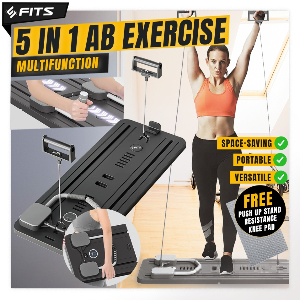Jual FITS 5 IN 1 AB Exercise / Multifunction Roller Wheel Plank Support ...