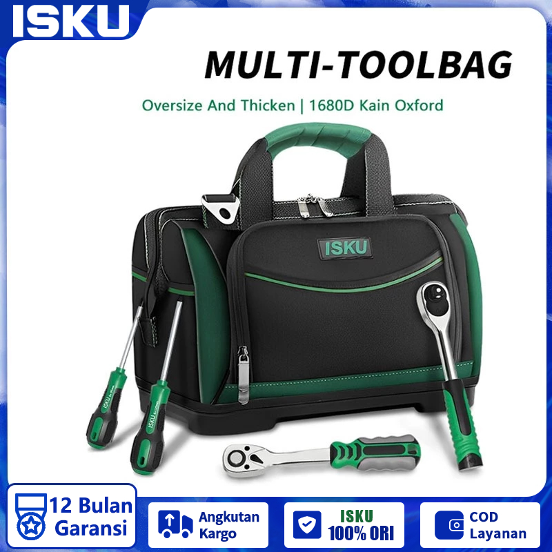 Jual ISKU Tool Bag Besar Tas Perkakas 15 17 20 inch 1680D Kain Oxford ...