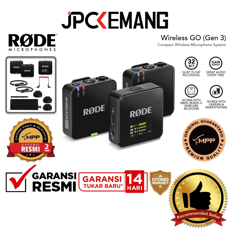 Jual RODE WIRELESS GO Gen 3 Dual Wireless Microphone Rode Wireless GO ...