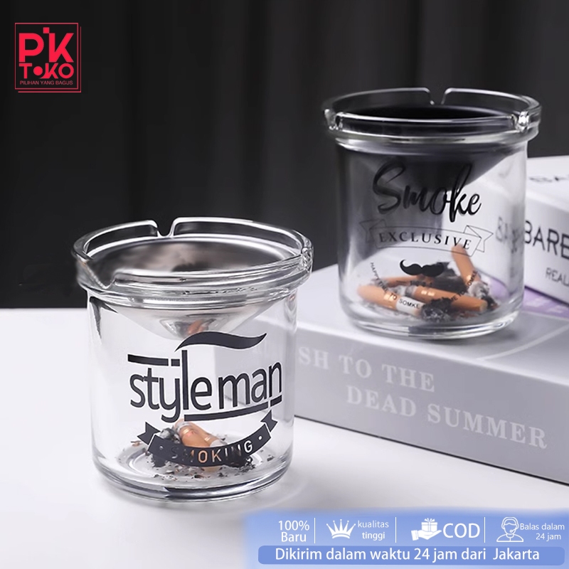 Jual Glass Ashtray With Stainless Asbak Rokok Kaca Aesthetic Asbak Kaca ...